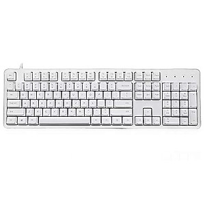 Teerwere Gaming Keyboard Mechanical Gaming Keyboard, Original 104Keys NKRO Cherry Red Switch Mechanical Keyboard Not Easy to Fade Mechanical Gaming Keyboard (Color : White, Size : One Size)