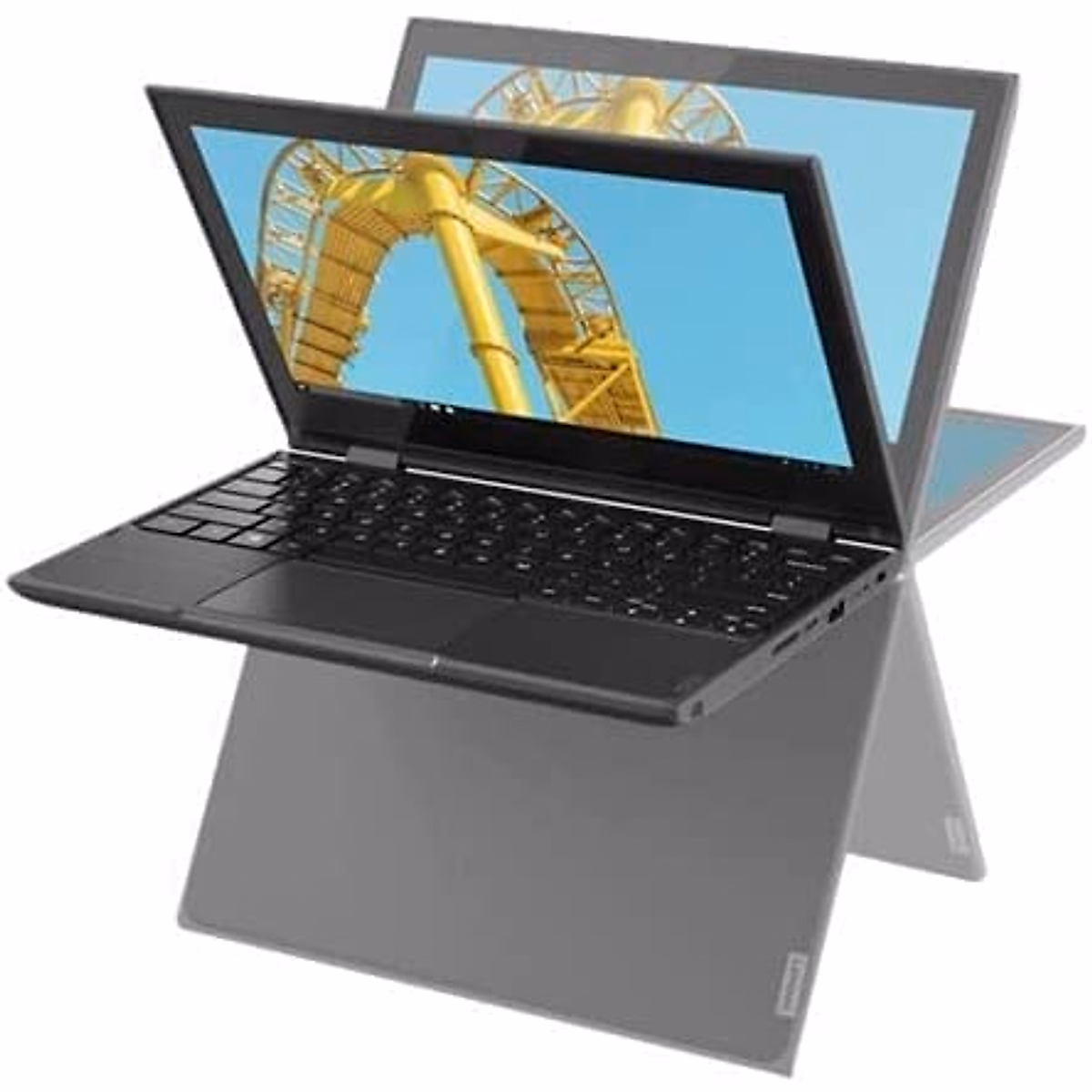 Lenovo 11.6" 2-in-1 Touchscreen Ultra Slim Laptop, Quad-Core N4120 up to 2.6GHz, 4GB RAM, 64GB SSD, WiFi, Bluetooth, Hugo Tech Mart Pen, Charcoal, Windows 11 Pro Edu