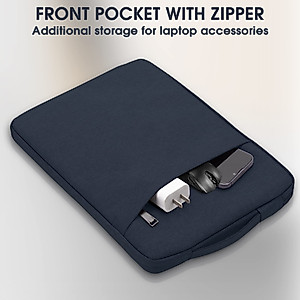 Arae Laptop Sleeve Bag Compatible with 13 inch MacBook Air Mac Pro M1 Surface Lenovo Dell HP Computer Bag Accessories Polyester Case with Pocket,Blue