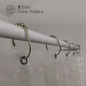 2 Lb. Depot Shower Curtain Ring - Set of 12 Easy Glide Rollers with Oil Rubbed Bronze Finish - Stainless Steel Shower Hooks for Straight and Curved Rods - Decorative and Durable for Any Bathroom