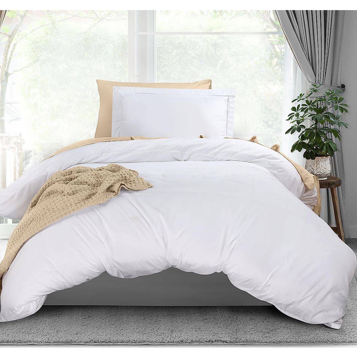 Utopia Bedding Duvet Cover Twin Size Set - 1 Duvet Cover with 1 Pillow Sham - 2 Pieces Comforter Cover with Zipper Closure - Soft Brushed Microfiber, 68 X 90 Inches (Twin/Twin XL, White)