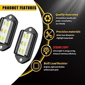 QODOLSI Pack-2 Car Tail Lights, Led License Plate Lights, Waterproof Trunk Light Bulbs, ABS Side Marker Lights, Auto Bulb Replacements, Universal for Most Cars, Trucks, Vans (Black)