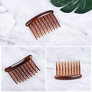 WBCBEC 18 Pieces Plastic Teeth Hair Combs Tortoise Side Comb Hair Accessories for Fine Hair