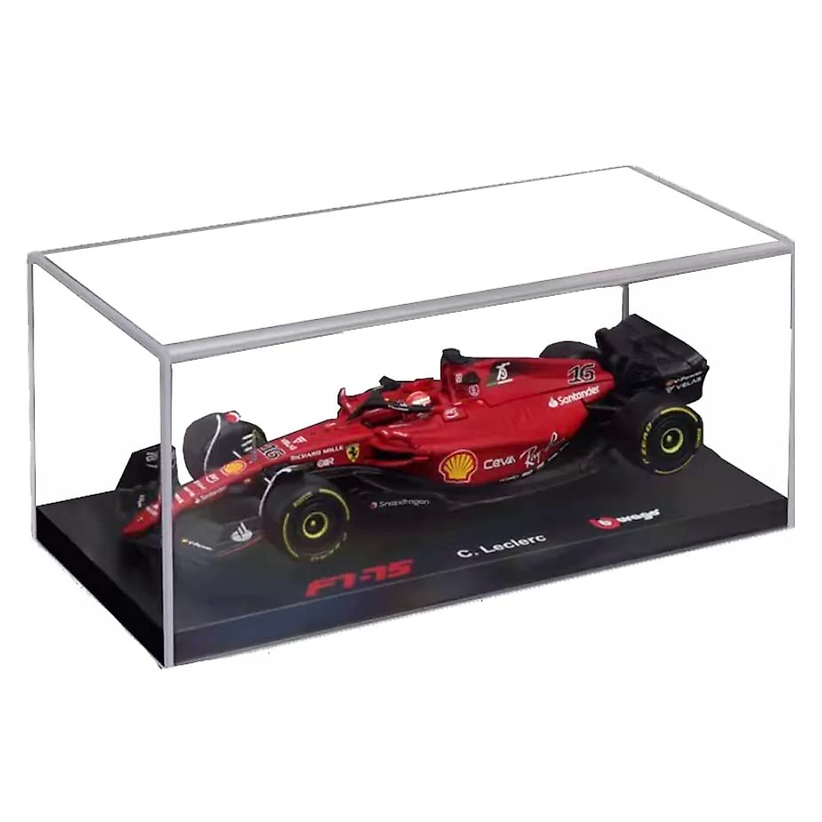 Bburago - 1/43 Scale Model Compatible with Ferrari Replica Miniature Model Compatible with Scuderia Replica Miniature F1-75 # 16 Compatible with Charles Leclerc Replica Miniature Model 2022 Racing