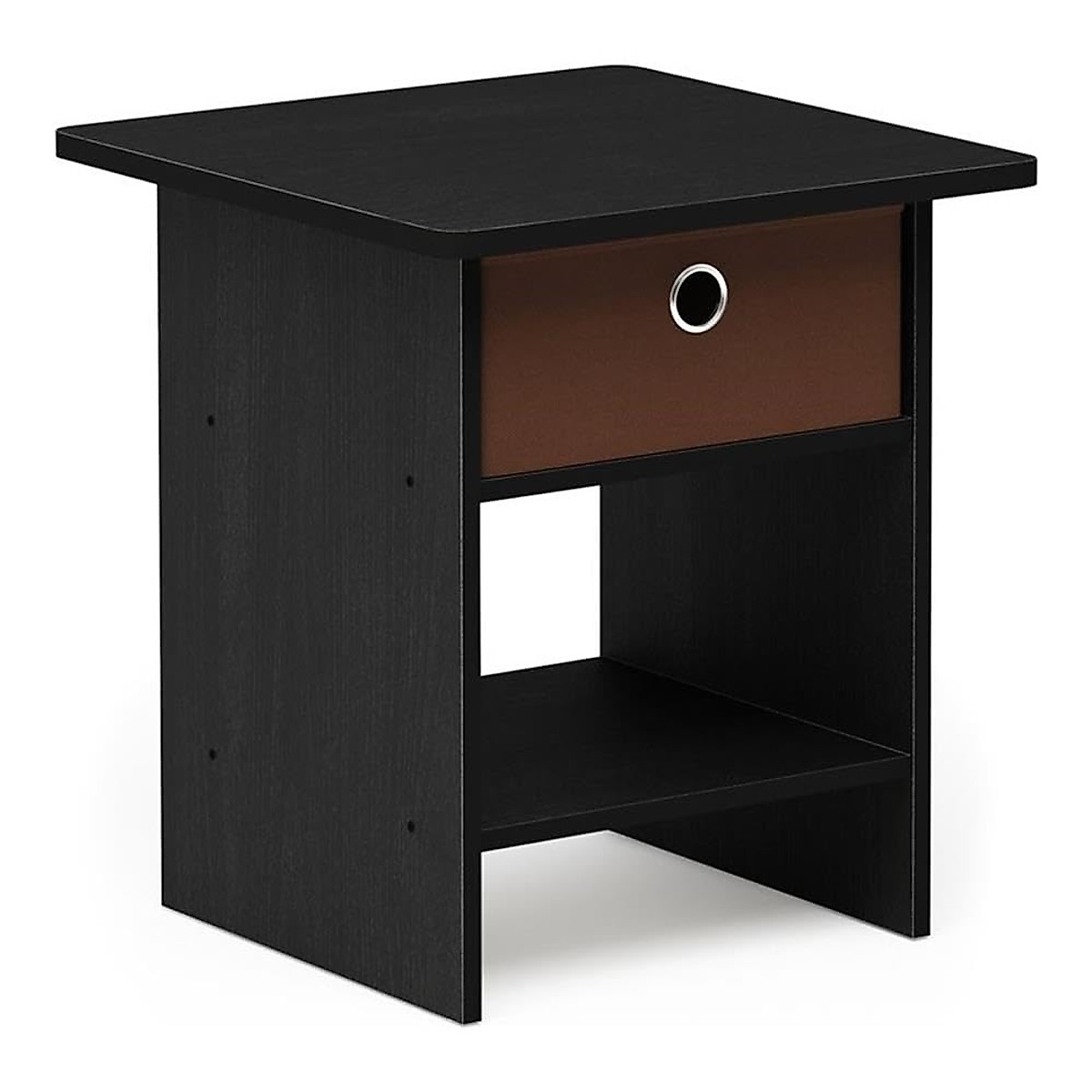 Furinno Dario End Table / Side Table / Night Stand / Bedside Table with Bin Drawer, 1-Pack, Americano/Medium Brown