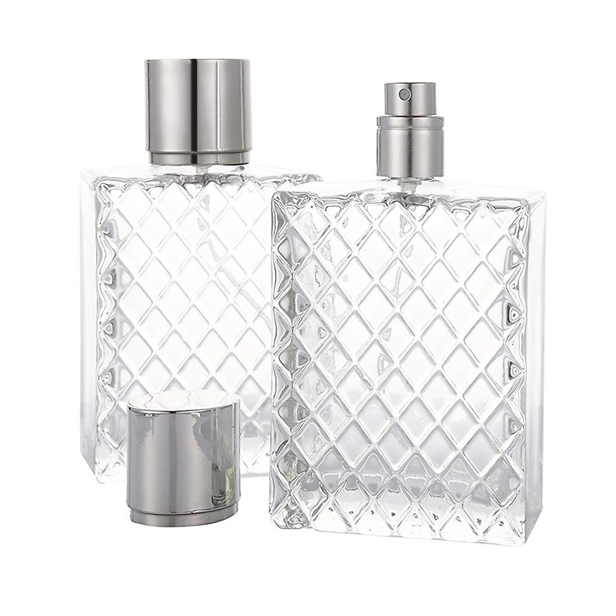 Enslz 100ml 3.4 oz Refillable Spray Perfume Bottles large cosmetic Fine Mist Atomizer Empty Portabe Clear Glass Essential Oil Container for Travel