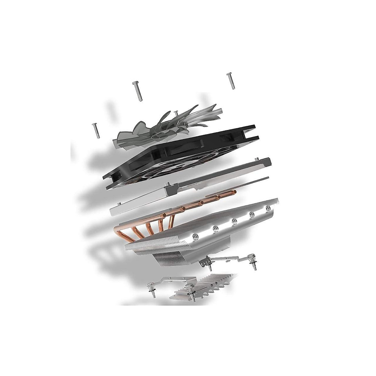 Cooler Master GeminII M5 LED - 2U Low Profile CPU Cooler with 5 Direct Contact Heatpipes & XtraFlo 120 Slim Fire Red LED PWM Cooling Fan for Intel AMD RR-T520-16PK (GeminII M5)