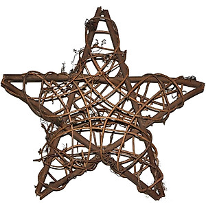 Natural Wicker Rattan Stars for Home Garden Wreath Tree Decoration Home Garden DIY Craft Art Wedding Decoration 20 Pcs(9cm)