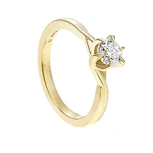 14k Yellow Gold Finish 1.75 Ct Round Cut Simulated Diamond Women's Wedding Engagement Ring