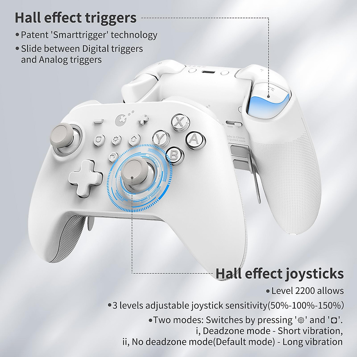 AKNES Gulikit KK3 MAX Controller, Hall Joysticks&Triggers Controller for Switch/Android/iOS/Steam Deck, 4 Back Buttons,Maglev/Rotor/HD Vibration,Wired/Wireless with 1000Hz Polling Rate for Wins-Black