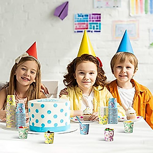 500 Pcs Tasting Paper Cups 2oz Disposable Mouthwash Cup Mini Beverage Drinking Cup Small Snack Cup for Kid Adult Home Bathroom Kitchen Picnic Travel Events Party Supplies Favors (Retro Flower)