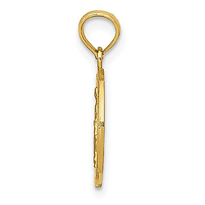 Diamond2Deal 14k Yellow Gold Miraculous Medal Pendant Fine Jewelry for Women (L- 19 mm W- 13 mm)