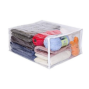 Clear Vinyl Zippered Storage Bags 15 x 18 x 8 Inch 5-Pack