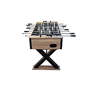 Hathaway Fullerton 48-in Foosball Table, Arcade Table Soccer for Game Rooms, Includes (2) 36-mm ABS Foosballs, Driftwood (BG50330)