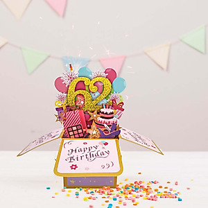 Asmallgf Happy 62nd Birthday 3D Greeting Card for Mom Dad, Funny 62 Years Old Bday Gifts for Women Men, Sweet 62 Birthday Pop Up Card for Him Her, Unique 62nd Birthday Gift Idea for Friends