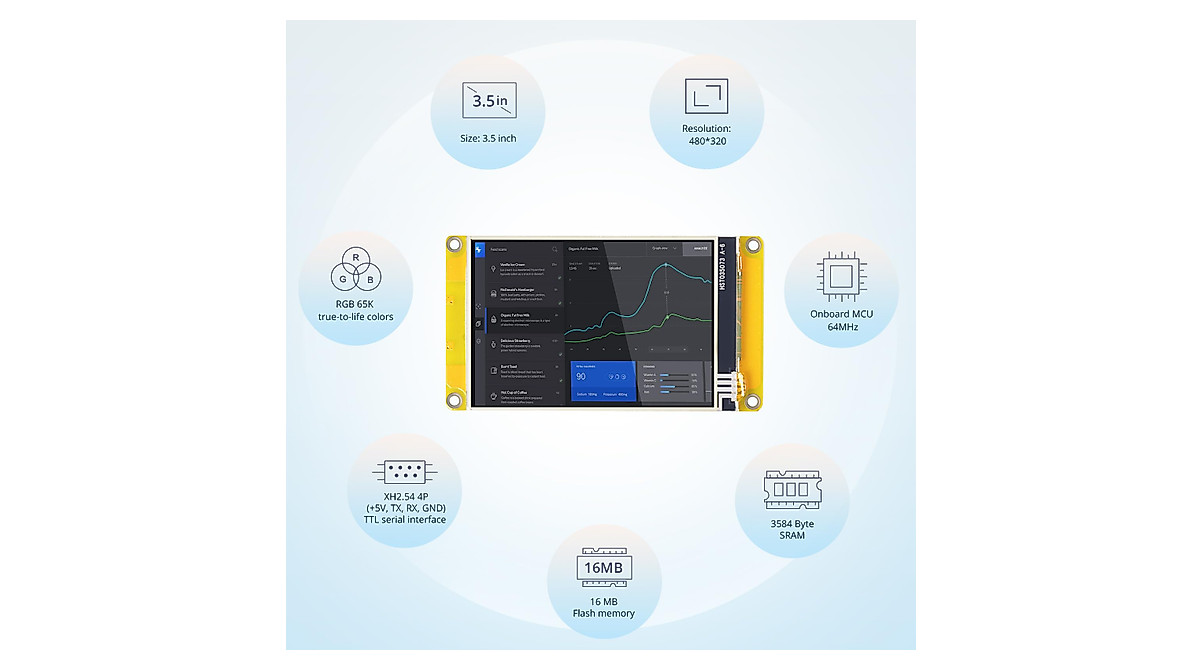 Nextion 3.5" HMI Display - Cost-Effective Touch Screen
