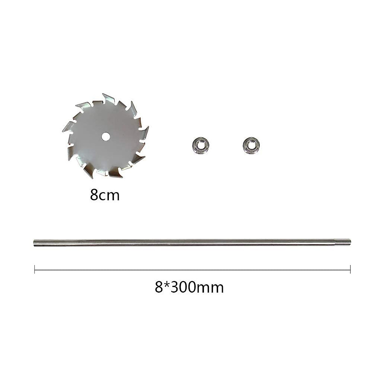 YUCHENGTECH Dispersing Disc Dispersion Impeller Dispersing Machine Blade Paddle Impeller Stainless Steel 8cm Disc with 8X300mm Rod (3.15″disc with 0.31″X11.8″Rod)