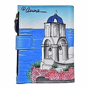 Anna by Anuschka Women's Hand Painted Leather Ladies Wallet-Magical Greece