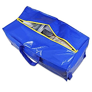 4 Pack Large Moving Bags w Zipper & Handle, Organizer Storage Bag Moving Bags Tote for Clothing,College Moving Bag, Storage Bag Shopping Travel Laundry Tote, College Dorm Room Essentials, Clothes Storage Bins Compatible with Frakta Cart