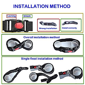 Vukgahao French Door Fridge Lock Multifunctional Baby Cabinet Lock for Refrigerators Cabinets RV Cable Tie Best Gifts for Child Safety Products Black 2 Pack