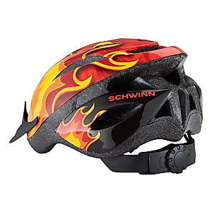 Schwinn Thrasher Bike Helmet, Lightweight Microshell Design, Child, Flames