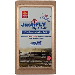 JustiFLY Fly-A-Salt Cattle Fly Control Block with Salt, 4 lb