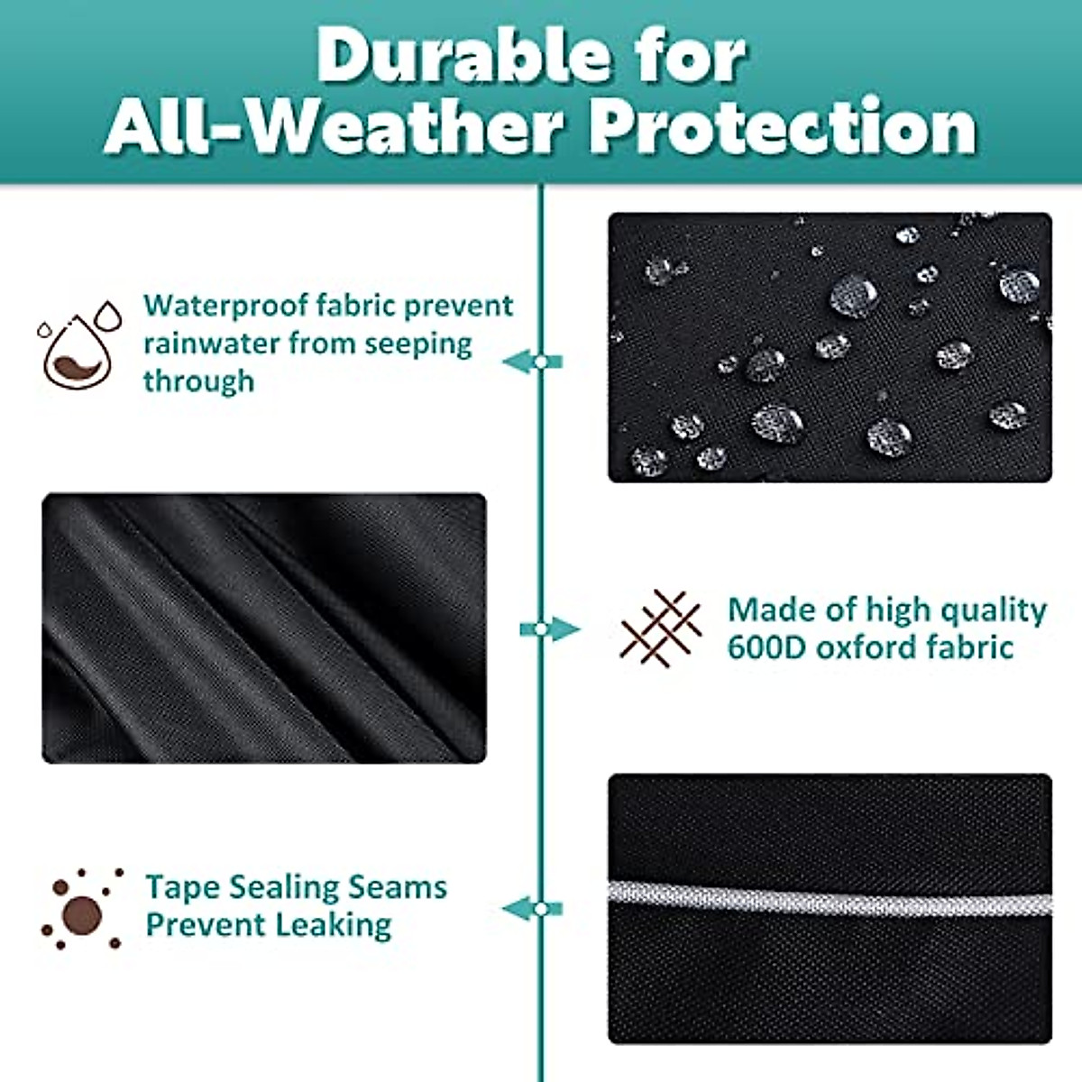 FORSPARK Patio Furniture Covers Waterproof Rectangular, Outdoor Coffee Table Covers Square Heavy Duty -Fits up to 56L×56W×28H Inches