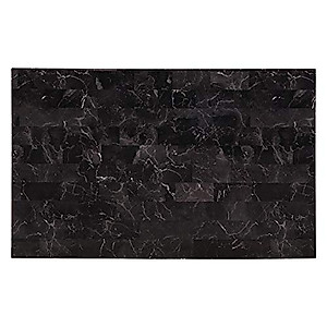 Lexicon Malaya Metal Dining Table with Faux Marble Top, 48" x 30", Black