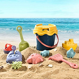 Kids Beach Sand Toys Set, 11pcs Beach Toys Beach Molds Sand Molds, Beach Bucket, Beach Shovel Tool Kit, Sandbox Toys, for Toddlers Kids Outdoor Indoor