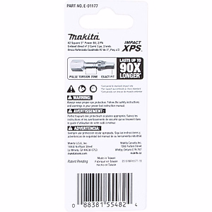 Makita E-01177 Impact XPS™ #2 Square 3" Power Bit, 2/pk
