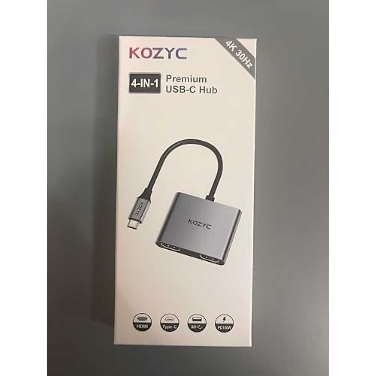 USB C to Dual HDMI Adapter 4K@30Hz, KOZYC USB C Hub Multiport Adapter with 2xHDMI, USB 3.0, 100W PD, Support USB C to HDMI Splitter Extended Display for MacBook Pro (MST is not Supported on MacOS)