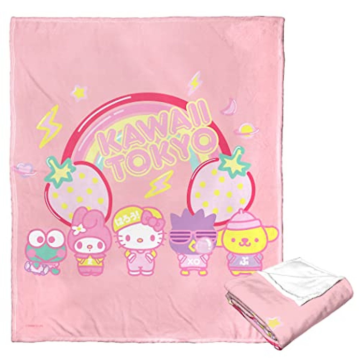 Northwest Sanrio Hello Kitty Silk Touch Throw Blanket, 50" x 60", Fashion Friends