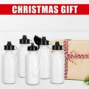 Zubebe 36 Pcs Sports Water Bottles Bulk Bpa-free 20 oz Squeeze Plastic Water Bottle with Nylon Strap Blank DIY Sport Cups for School Team Party Favor Gift Outdoor Football Sport(White)