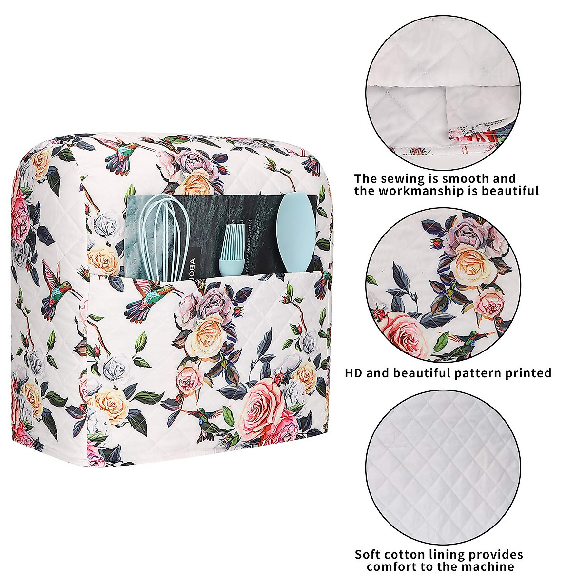 Kitchen Aid Mixer Cover With Pockets,Kitchen Stand Mixer Cover Compatible With 5-8 Quart Kitchenaid Hamilton Mixers,Kitchen Aid Mixer Assecories