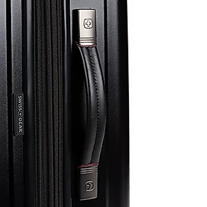 SwissGear 7910 Hardside Expandable Luggage with Spinner Wheels, TSA Lock and USB, Black, Checked-Large 27-Inch