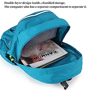 ALVARZA Hiking Backpack, 36L Water-resistant Lightweight Packable Daypack, Multi Function Folding Sling Bag for Travel Camping Outdoor Cycling, Bule