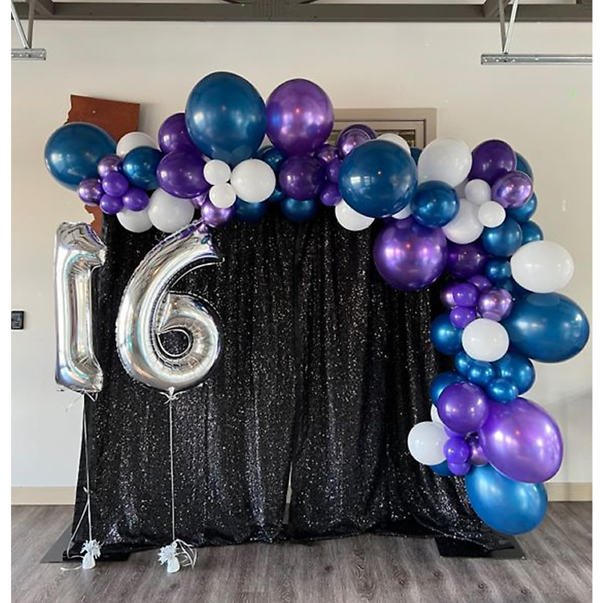 Purple and Blue Balloons Set, 50 PCS 10 Inch Purple Blue Black Party Balloons, Space Balloons Navy Blue Purple Silver Helium Balloons for Birthday Party Space Theme Baby Shower Supplies