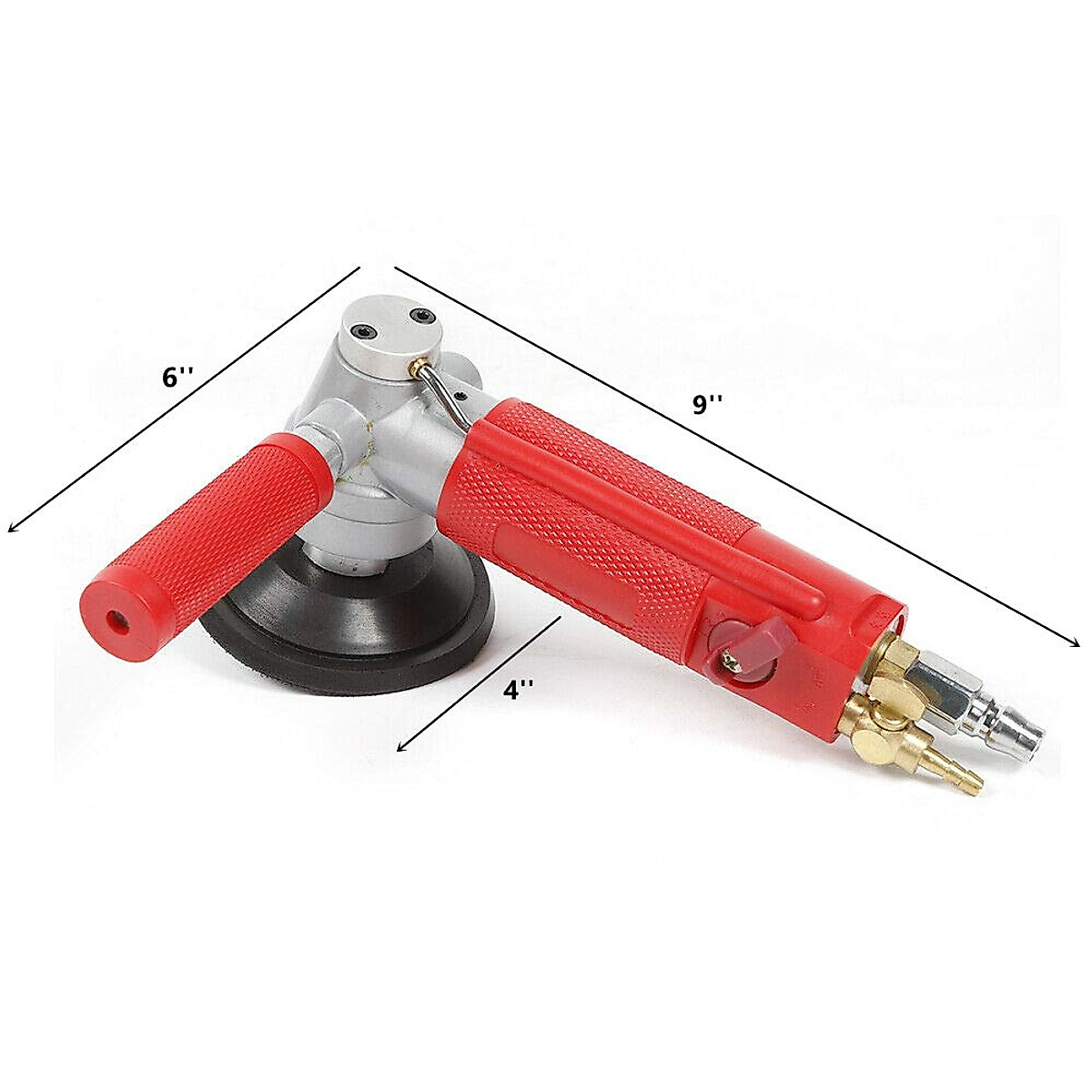 Air Wet Stone Polisher 4-Inch Pneumatic Air Wet Stone Grinder Polisher 4300RPM Granite Marble Stone Wet Air Sander Polisher Water Mill Pneumatic Polishing Tool (4300RPM, 4'' Polishing Disc)