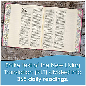 The One Year Bible Expressions NLT, Deluxe (Hardcover, Pink Flowers)