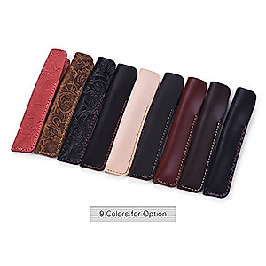defen Handmade Leather Pen Case Fountain Sleeve Bag Vintage Pouch for Single Pen Stylus Ballpoint 6.3 * 1.2''