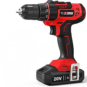 KEYFINOOL 20V MAX Lithium lon Cordless Drill Set, Power Drill Kit with Battery and Charger, 3/8-Inch Keyless Chuck, 18+1+1 Adjustable Torque