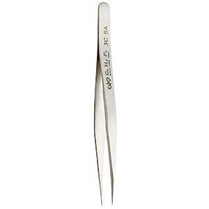 Hakko CHP 3C-SA Stainless Steel Non-Magnetic Precision Tweezers with Very Fine Point Tips for Microelectronics Applications, 4-1/4" Length