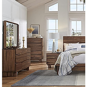 Modus Furniture Ocean Solid Wood 6-Drawer Dresser, Natural Sengon