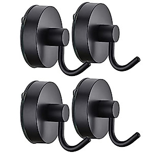 WODMB 4 PCS Black Vacuum Suction Cup Hook Punch-Free Wall Hangers Towel Keys Coat Shower Hook Home Bathroom Accessories (Color : D, Size : 1)
