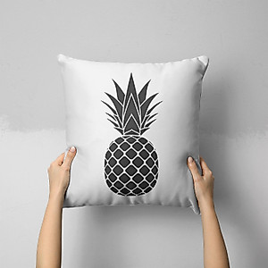 iiRov Summer Design Ink-Fuzed Decorative Throw Pillow - Flat Pineapple