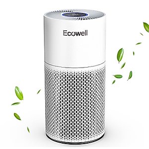 Air Purifiers for Home Large Room with Air Quality Sensor, Covers Up to 1640 Sq Ft, HEPA Filter, 360°Air Intake, Remove 99.97% Mold, Pet Dander, Dust, Odor, Smoke, ECOWELL Model: EAP360, White