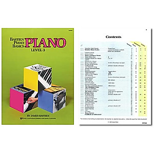 Bastien Piano Basics Level 3 Learning Set By Bastien - Lesson, Theory, Performance, Technique & Artistry Books & Juliet Music Piano Keys 88/61/54/49 Full Set Removable Sticker 3