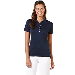 Callaway Women's Golf Short Sleeve Pique Open Mesh Polo Shirt, Peacoat, Medium