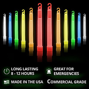 Cyalume 9-00741 Snap Light Stick, 6", Red/White/Blue/Green/Yellow/Orange (Pack of 12)