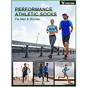 KEECOW Running Ankle Socks for Men 9-12 Black Athletic No Show Socks Men Women 6 Pairs - Cushioned, Breathable, Performance
